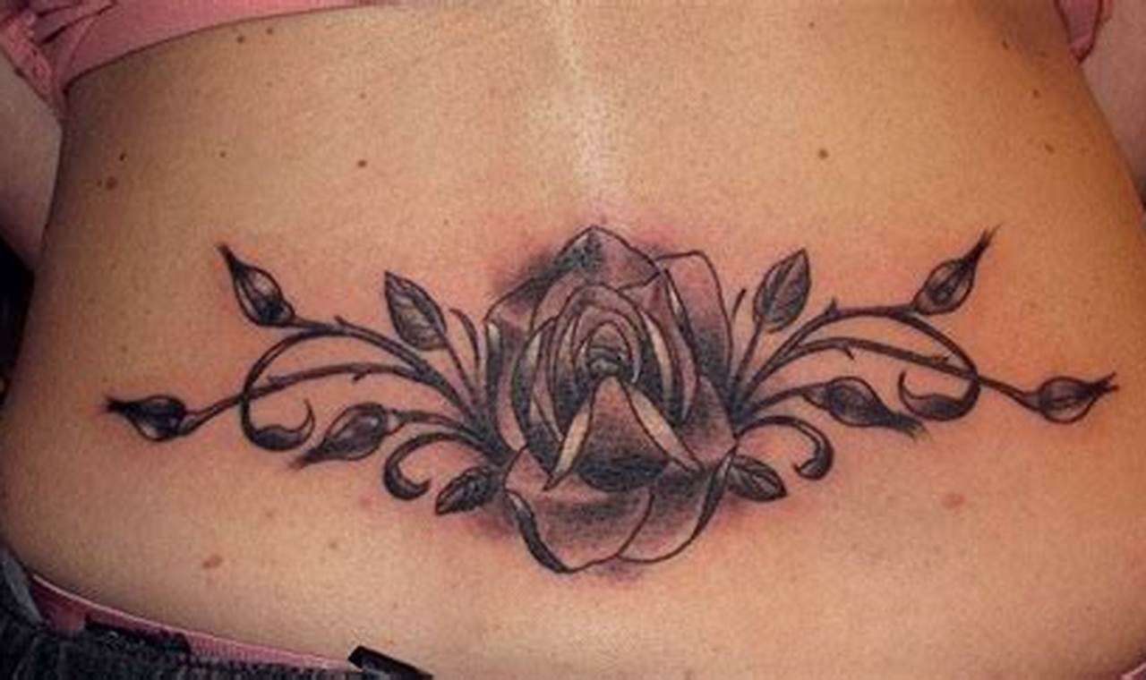 Beautiful Flower Tramp Stamp Tattoo Designs & Ideas