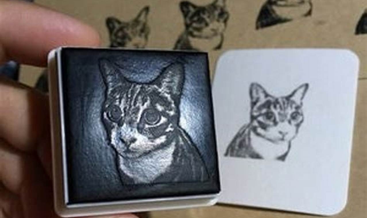 Personalized Custom Cat Face Stamps & Seals