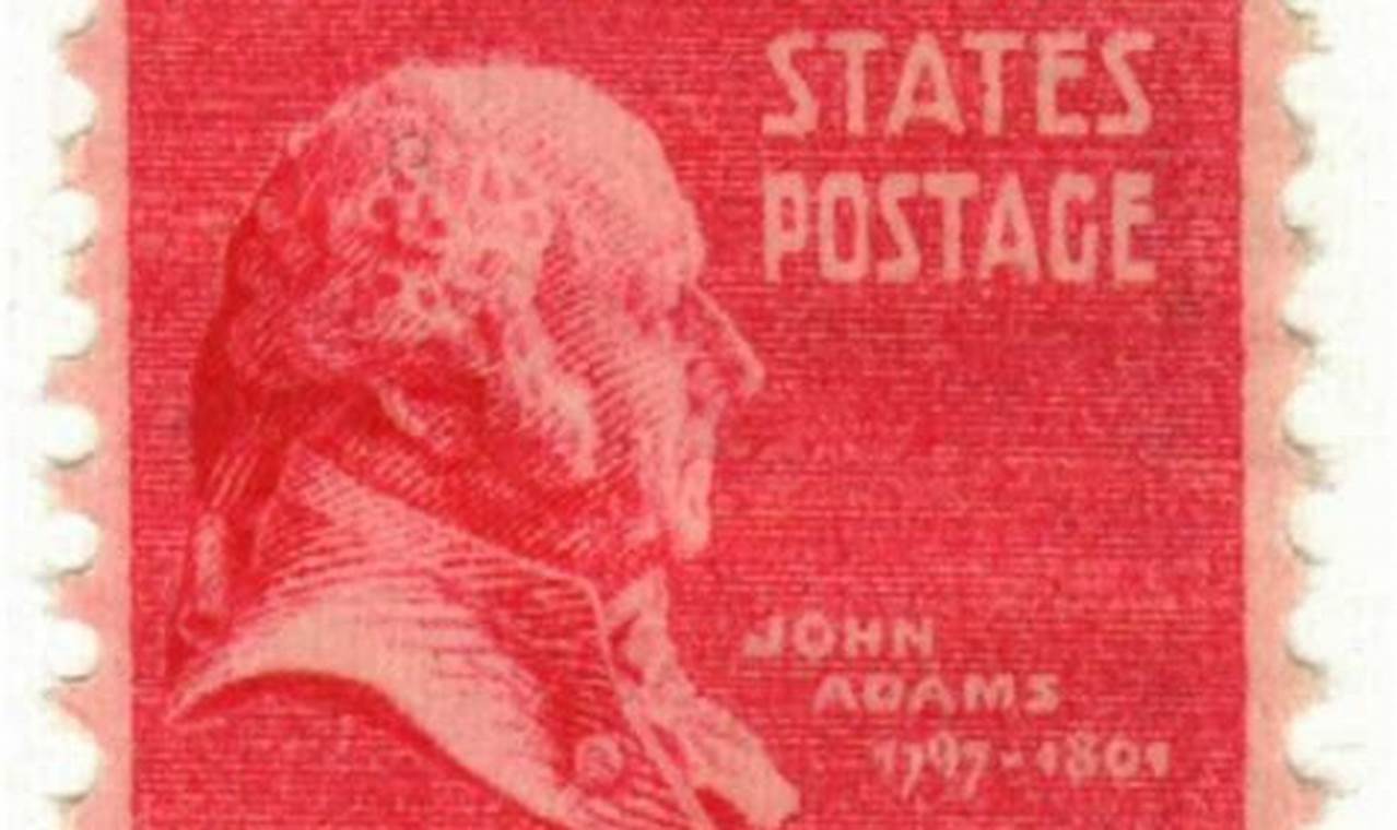 John Adams 2 Cent Stamp Value & Price Guide