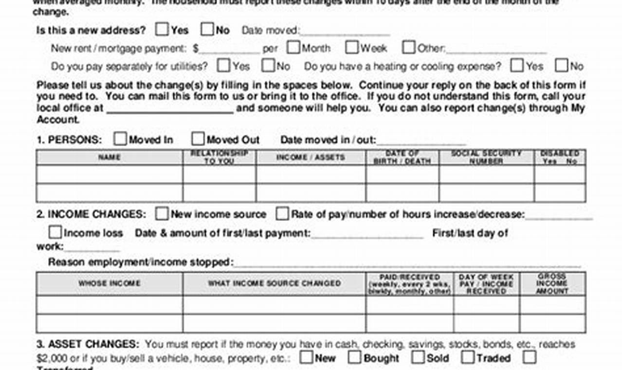 Update Your Food Stamp Change Form Now