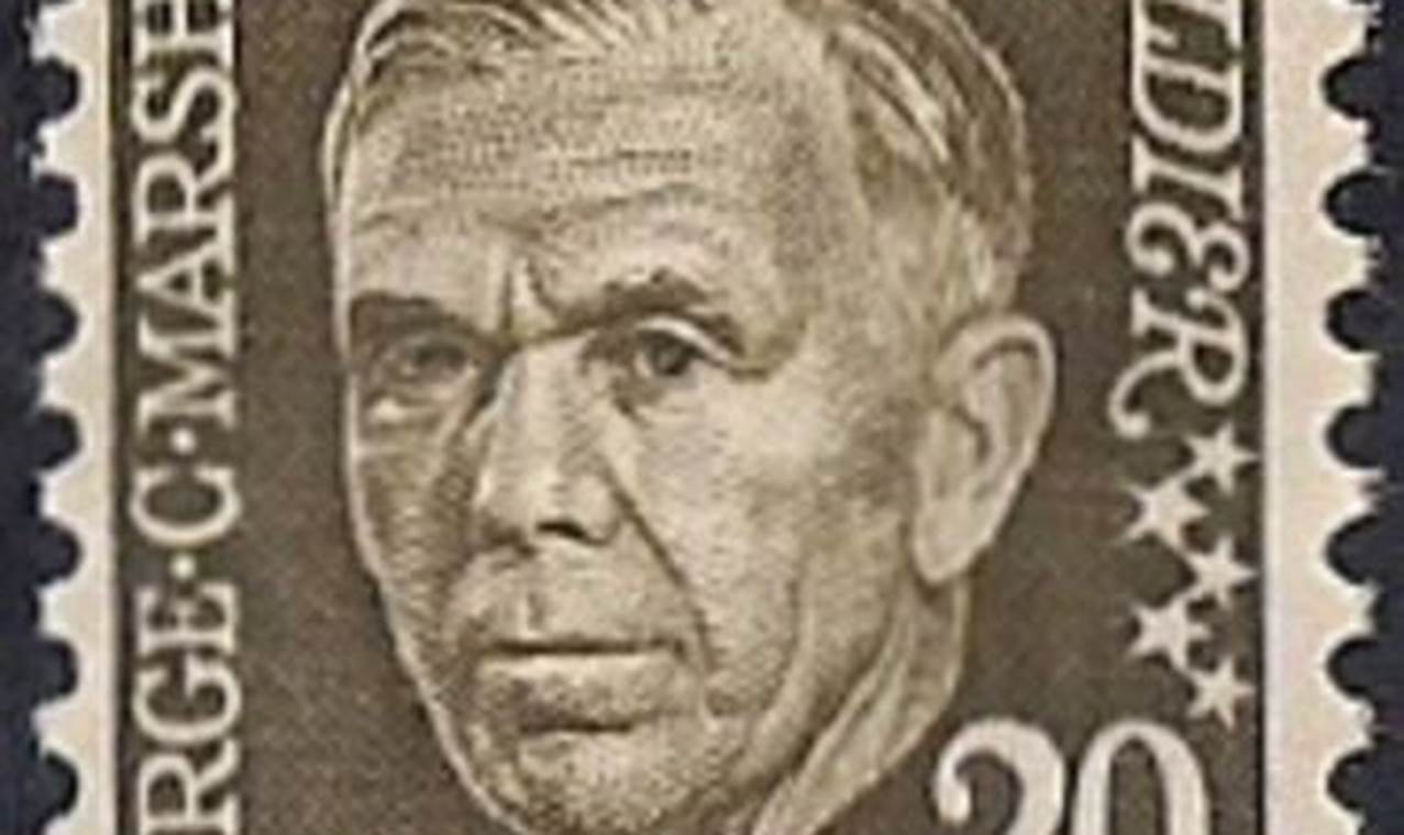 Value of a 20 Cent George C. Marshall Stamp