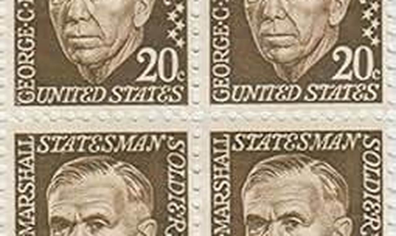 Vintage George C. Marshall Stamp (20): Value & History