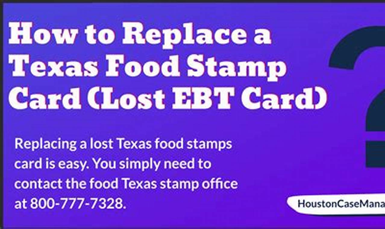 Lost Food Stamp Card? Replace It Now!