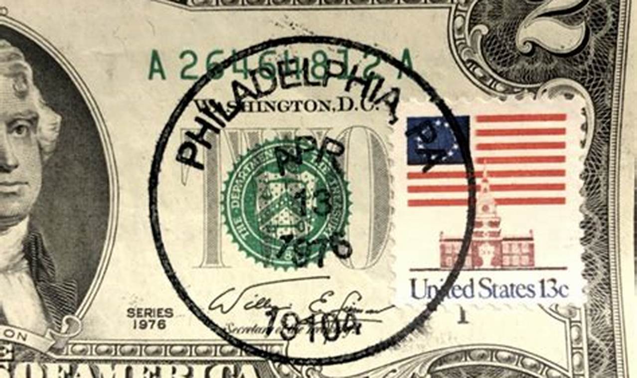 1976 Stamps & $2 Bill Values: Price Guide