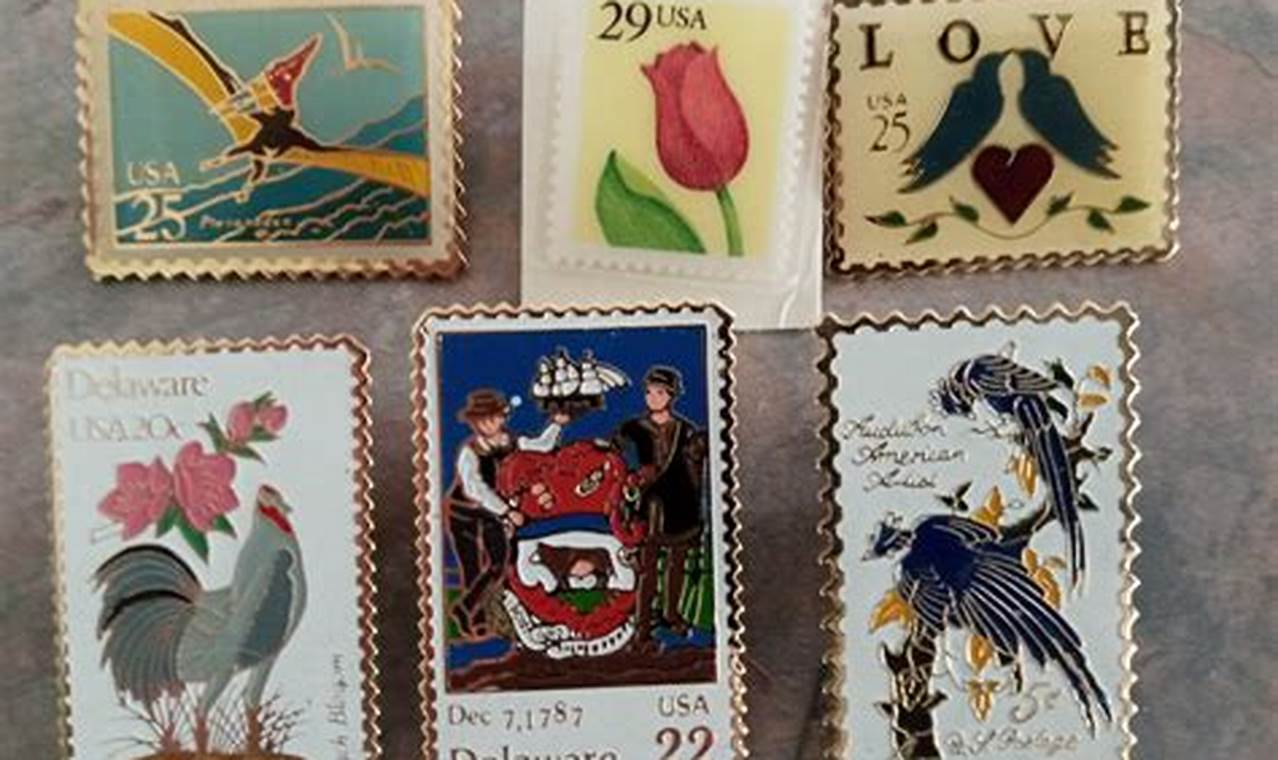 Classic USPS Postage Stamp Pins & More