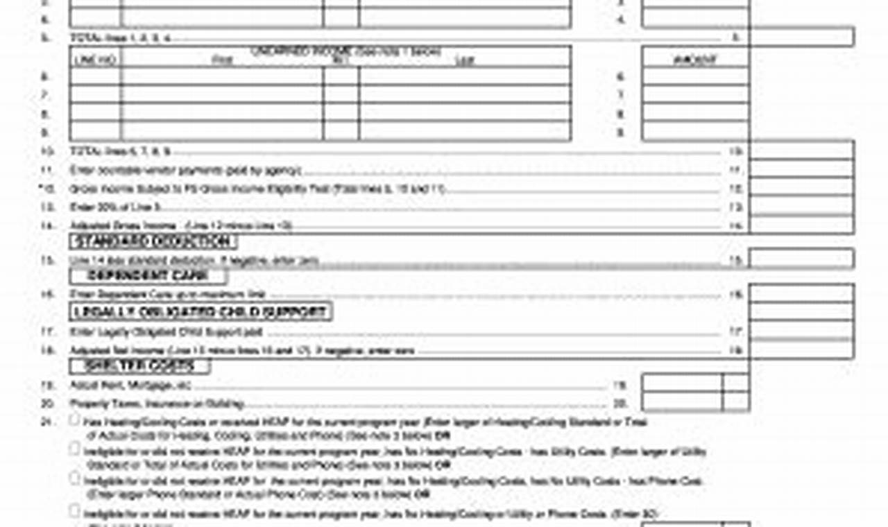 Food Stamp Budget Sheet
