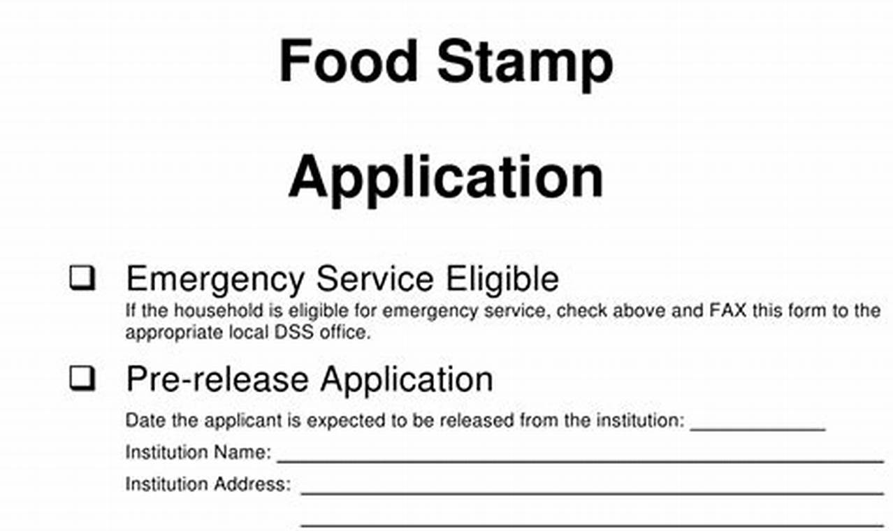 Download PDF Food Stamp Application Form