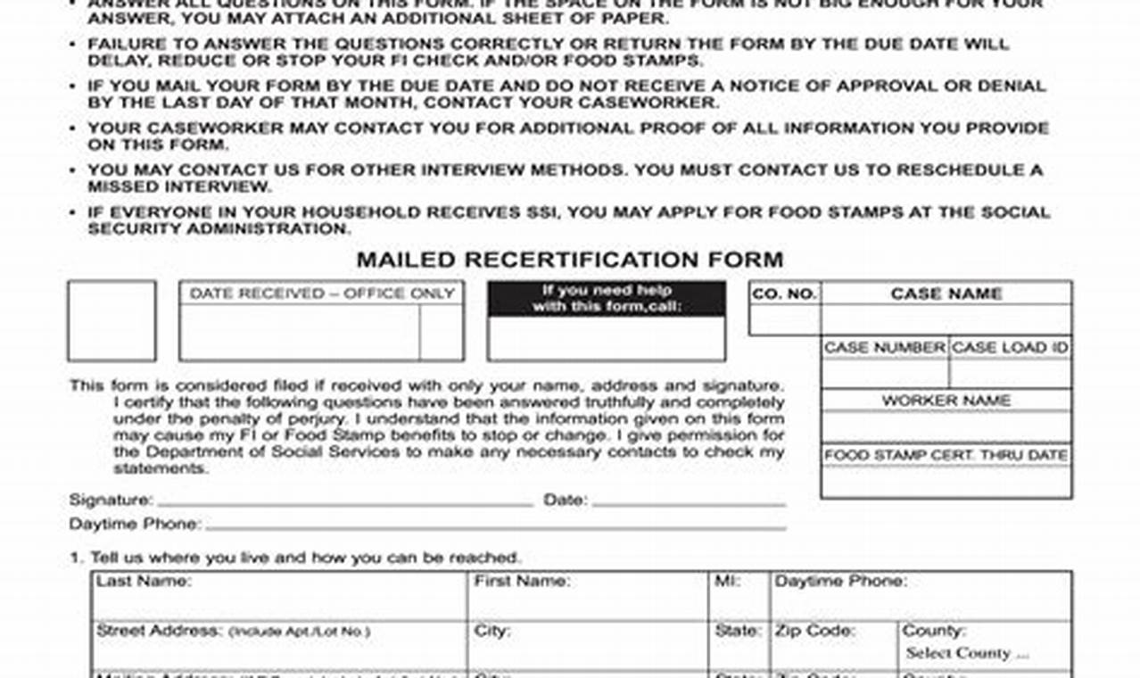 SC Food Stamp Recertification: Easy Guide & Form