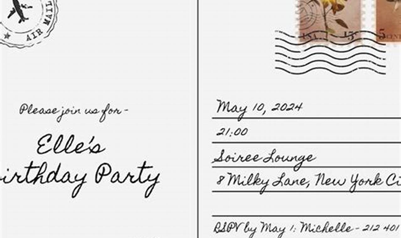 Custom Postcard Birthday Invitations & Designs